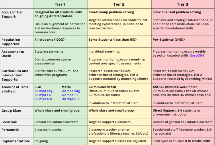 Tier 3 Interventions in MTSS (Multi-Tiered System of Supports)